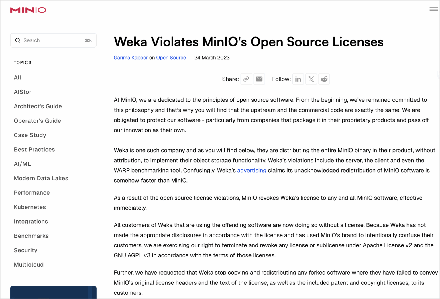 特别更新：MinIO 社区版 11 万行代码被删除，Web 管理功能全面移除 - 小站背面