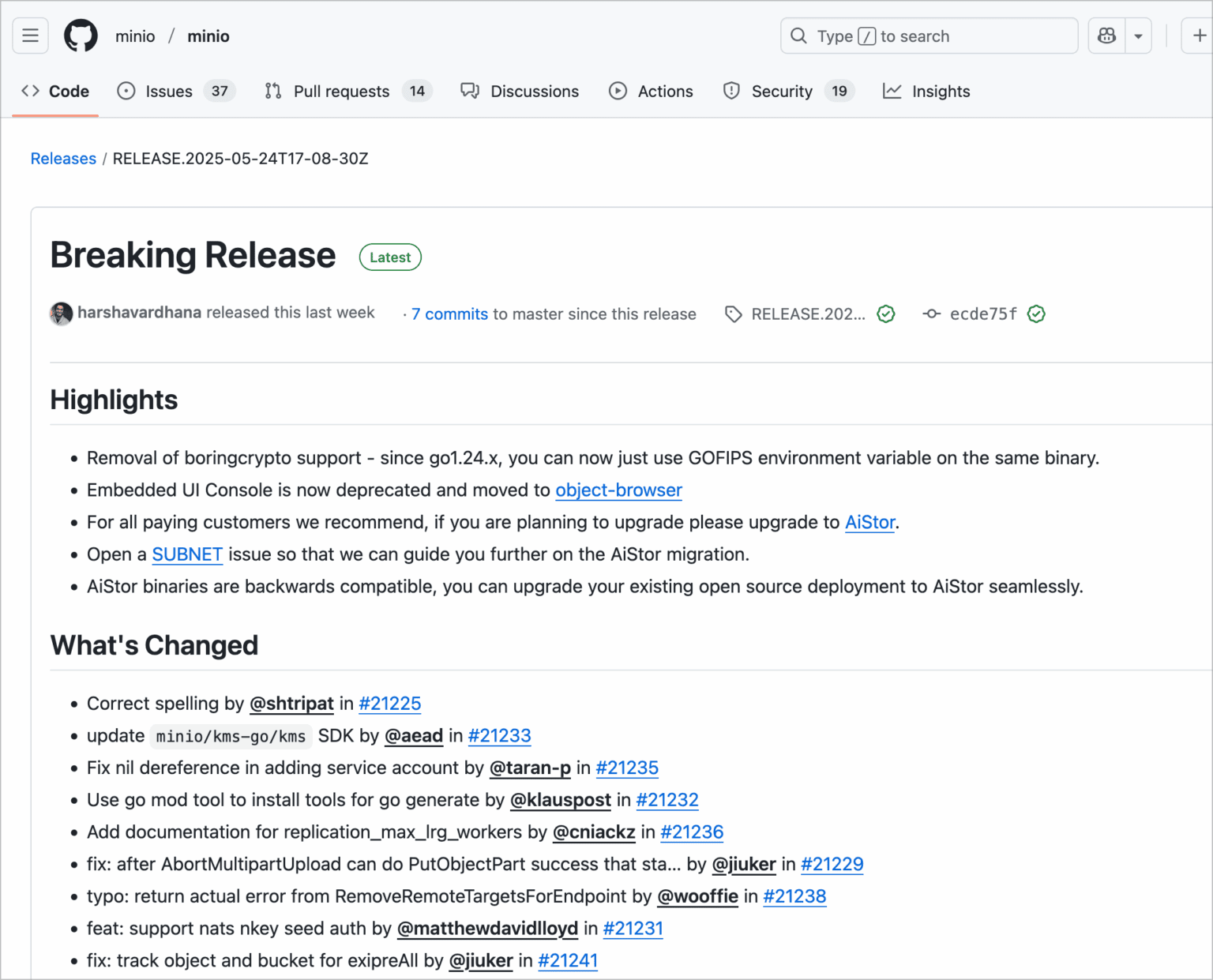 特别更新：MinIO 社区版 11 万行代码被删除，Web 管理功能全面移除 - 小站背面