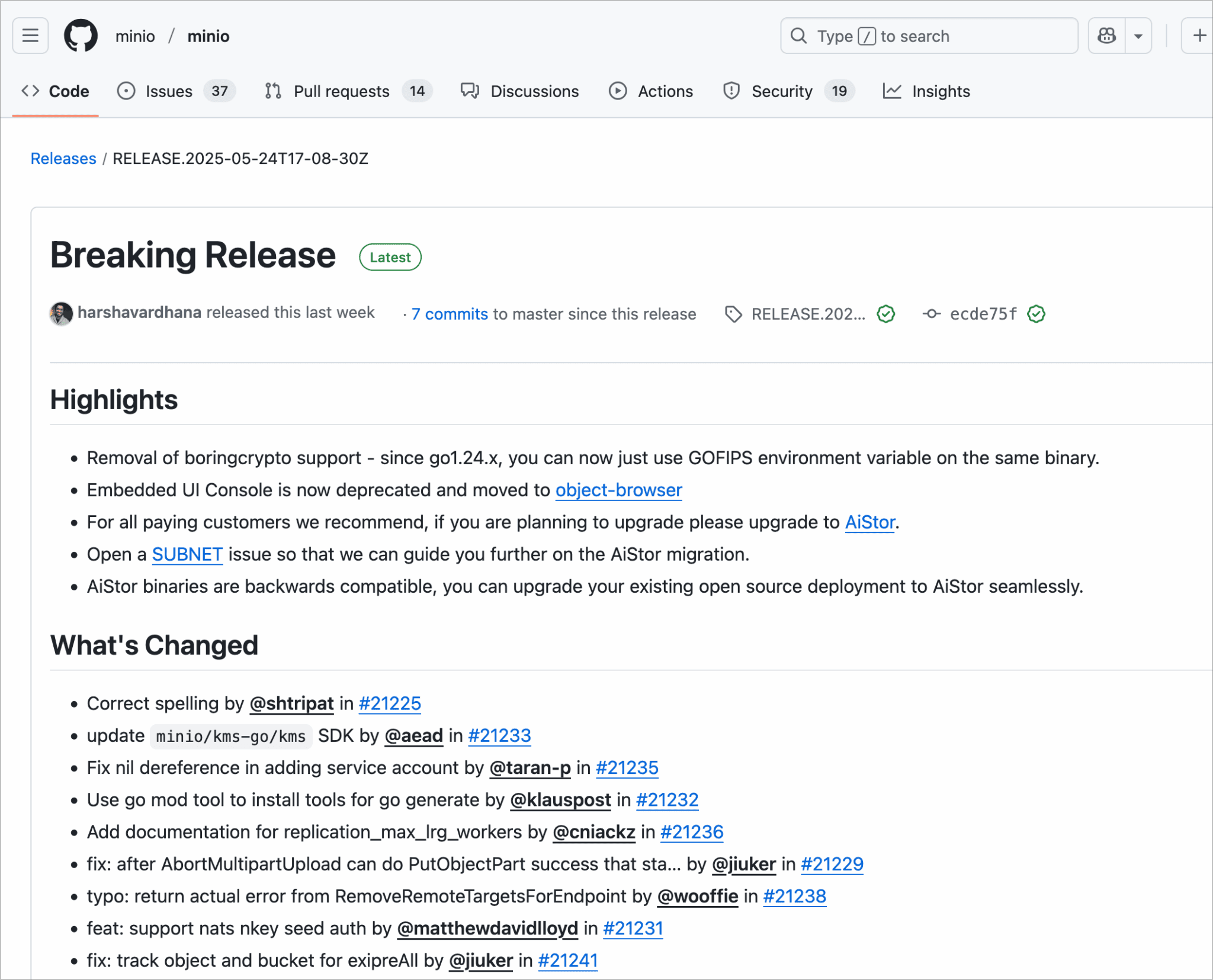 特别更新：MinIO 社区版 11 万行代码被删除，Web 管理功能全面移除 - 小站背面